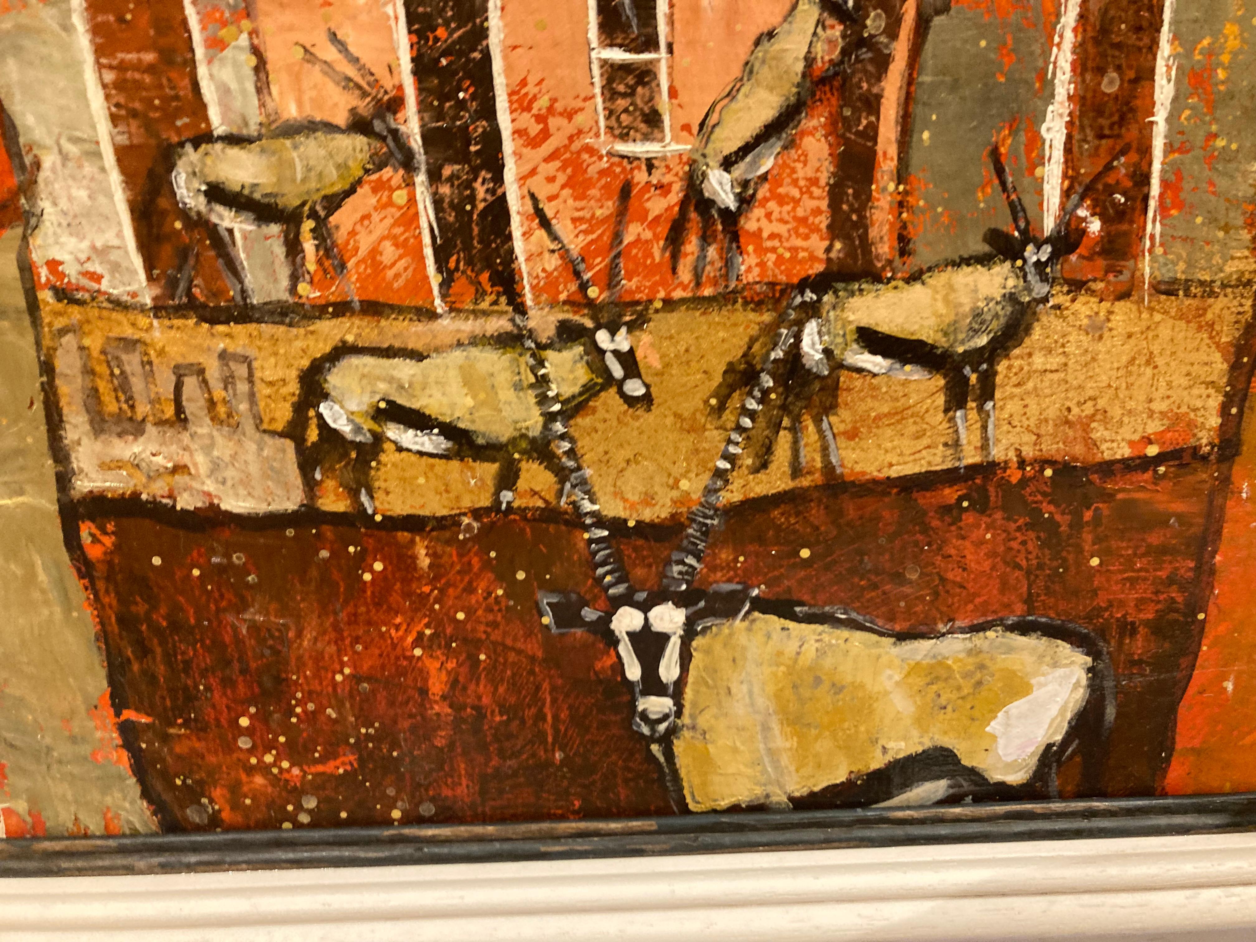 Ellie Hesse - Savannah City II - contemporary colorful townscape ...