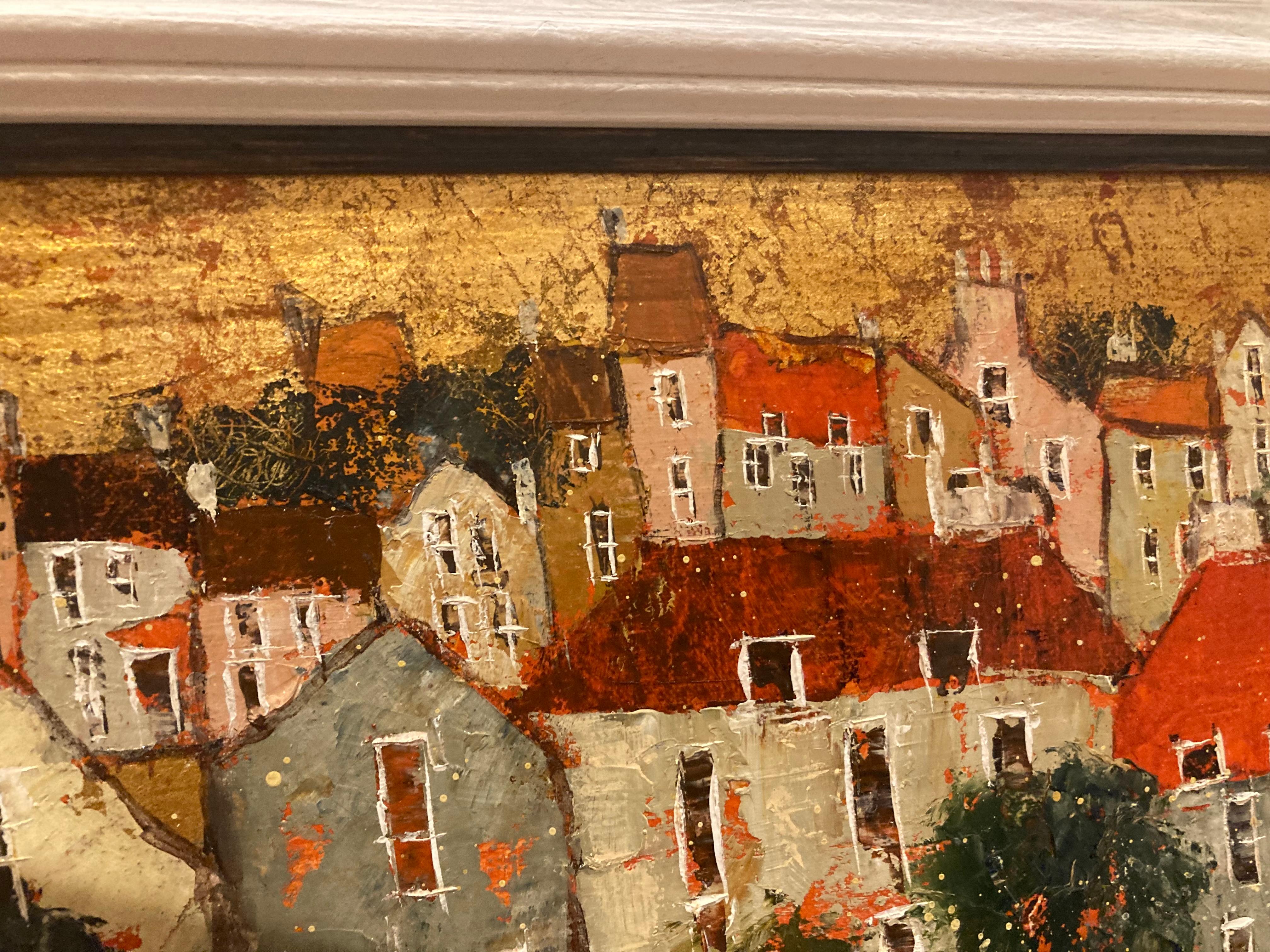 Ellie Hesse - Savannah City II - contemporary colorful townscape ...