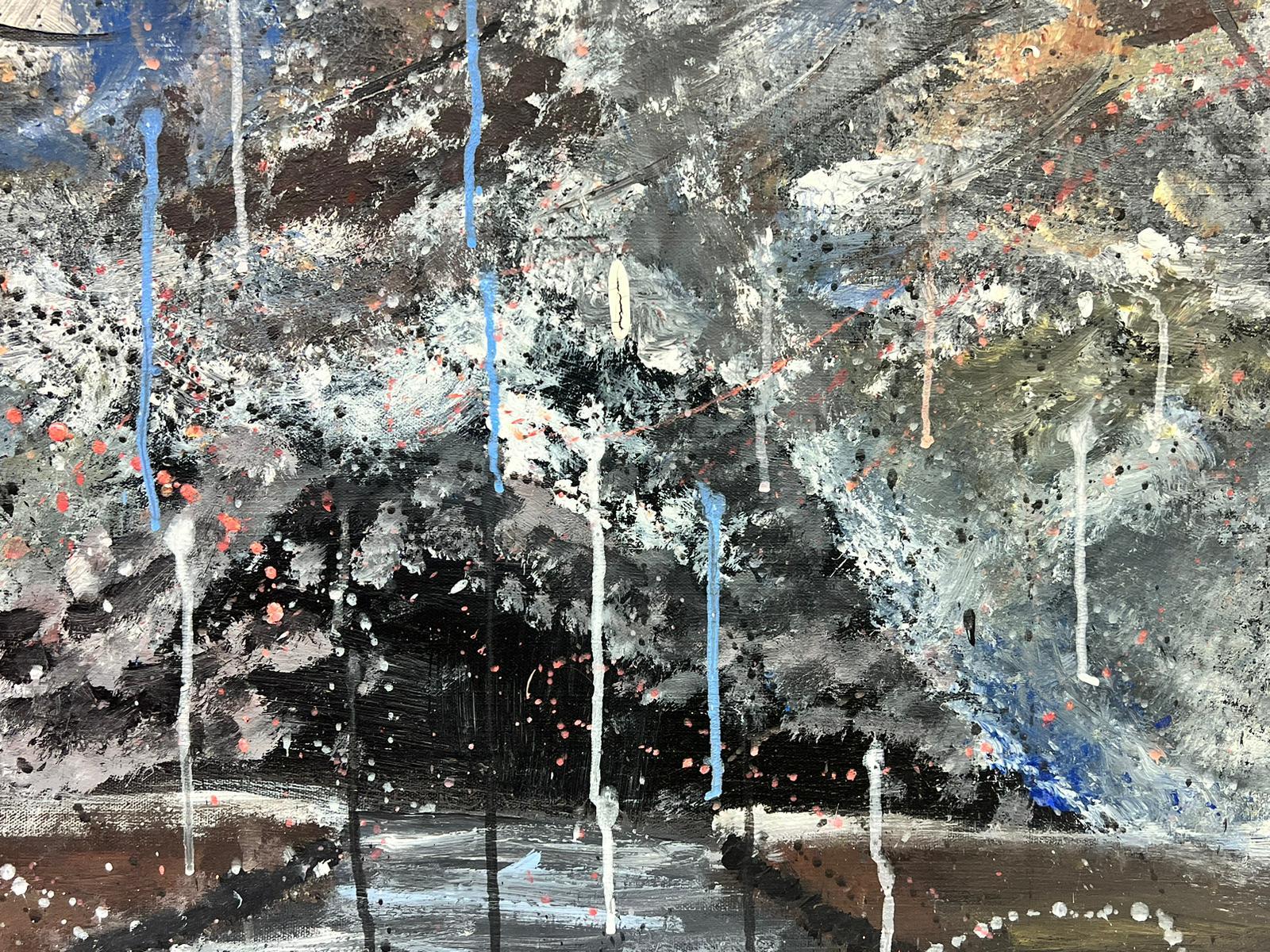 Ellie Park - Contemporary Dark and Gloomy Stormy British River ...