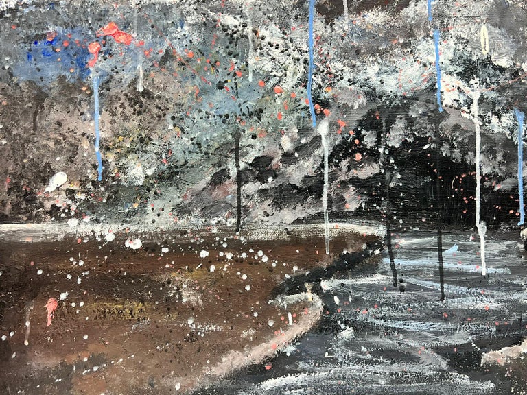 Ellie Park - Contemporary Dark and Gloomy Stormy British River ...
