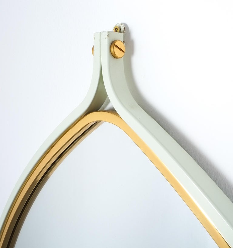 Elliptical Lens Mirror Midcentury, Italy at 1stDibs