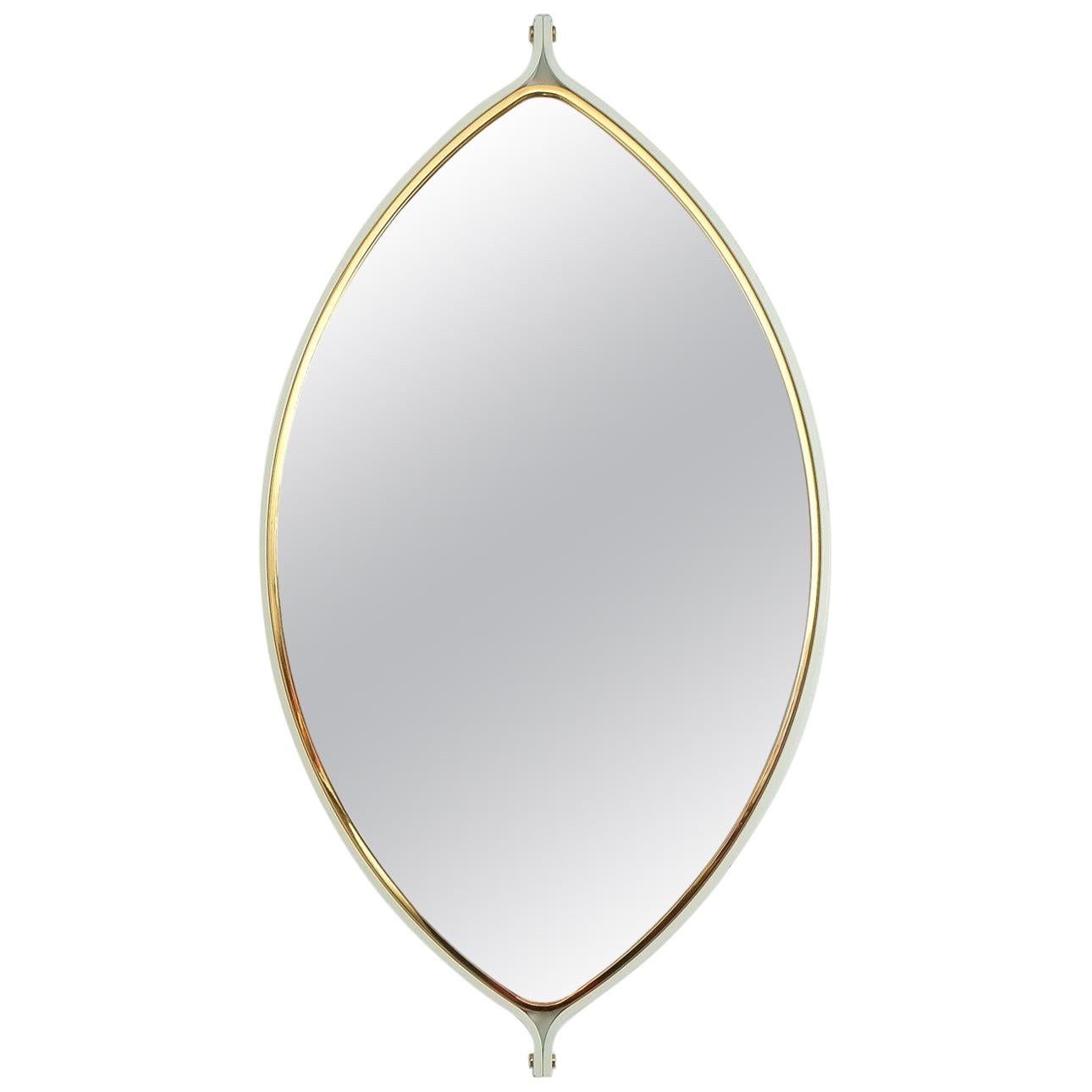 Elliptical Lens Mirror Midcentury, Italy at 1stDibs