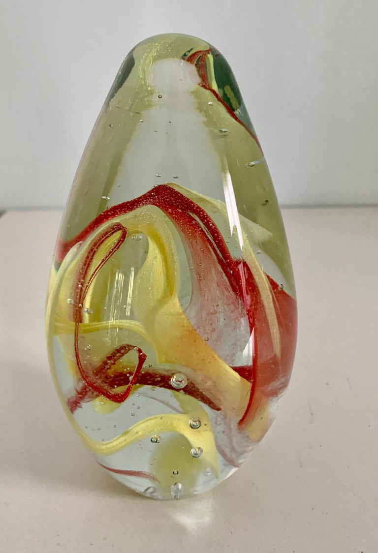 Elliptical or Egg Shaped Murano Glass Paperweight at 1stDibs | murano ...
