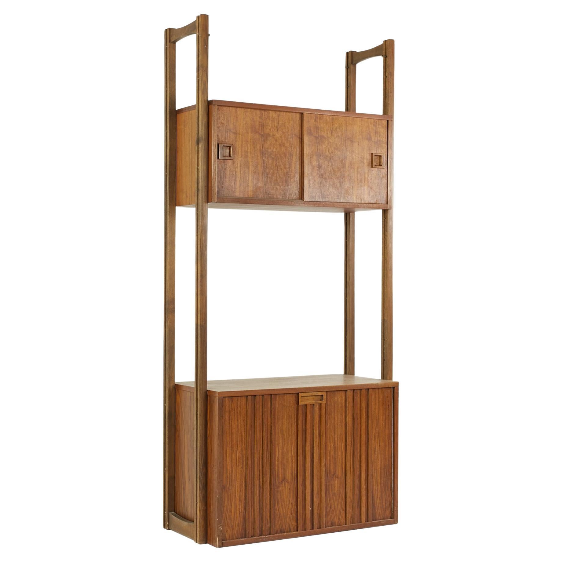 Unique Mid-Century Modern Freestanding Teak Wall Unit Room Divider at ...