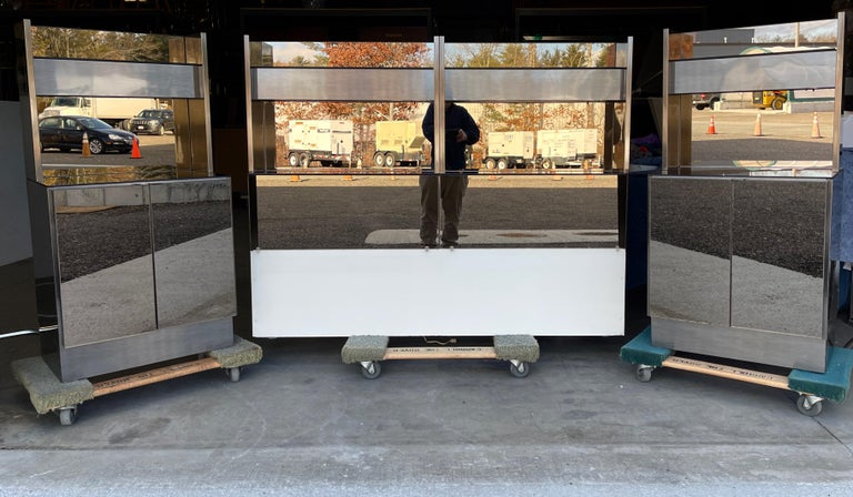 Ello Queen Size Floating Bed System in Gunmetal Stainless and Smoked ...