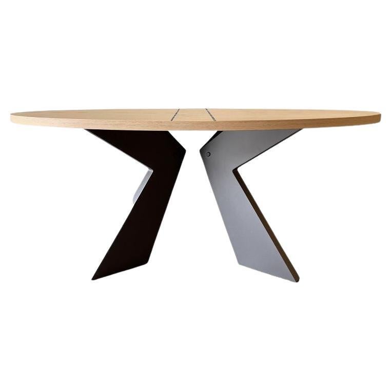 Ellypse Oak Wood Anthracite Dining Table For Sale at 1stDibs ...