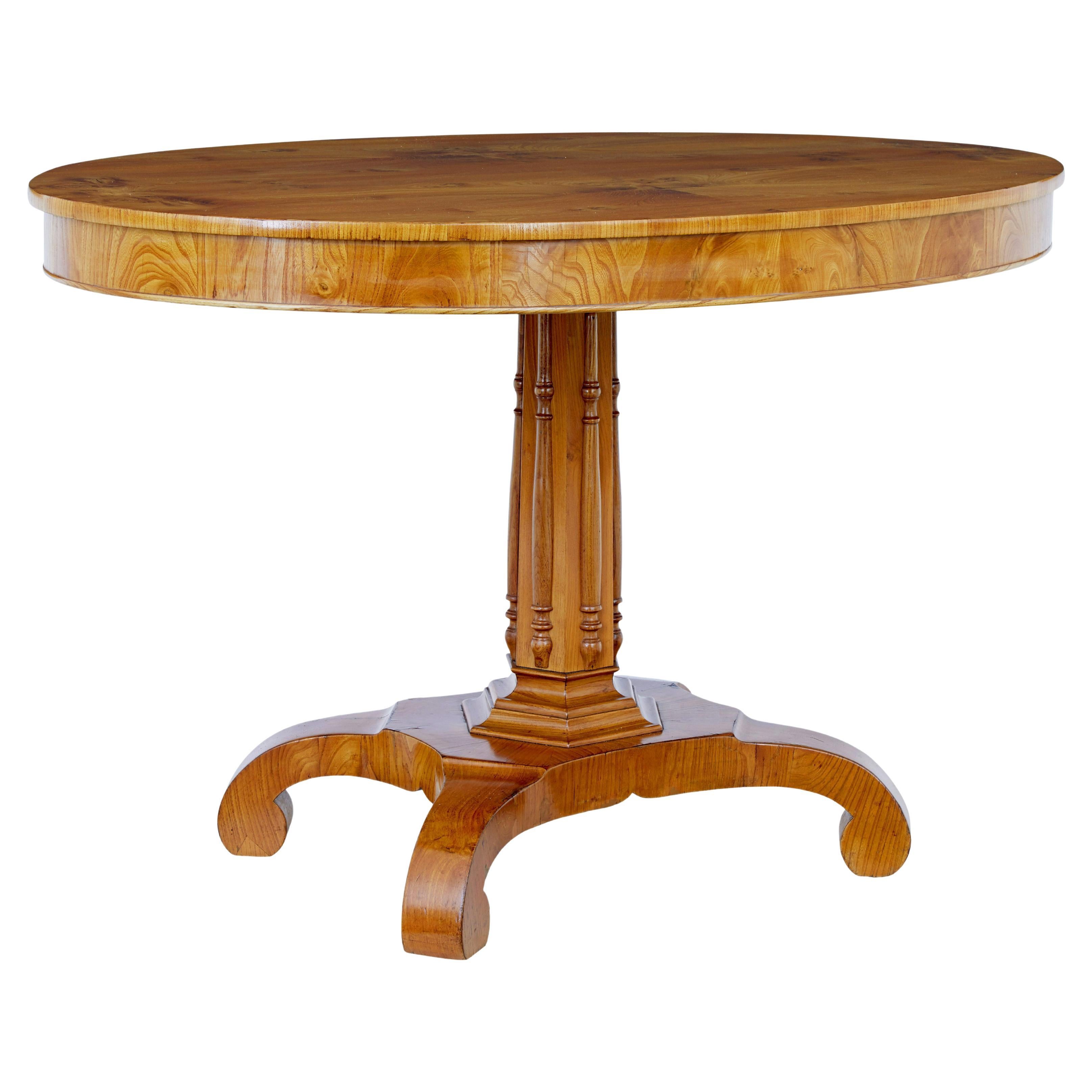 Elm Scandinavian 19th century oval center table For Sale at 1stDibs