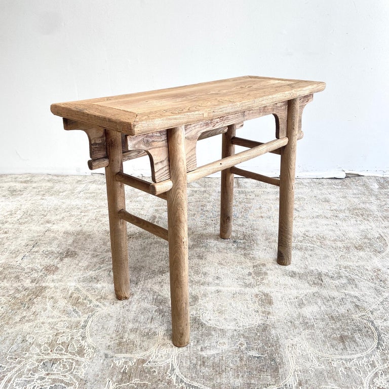Elm Wood Console Table For Sale at 1stDibs