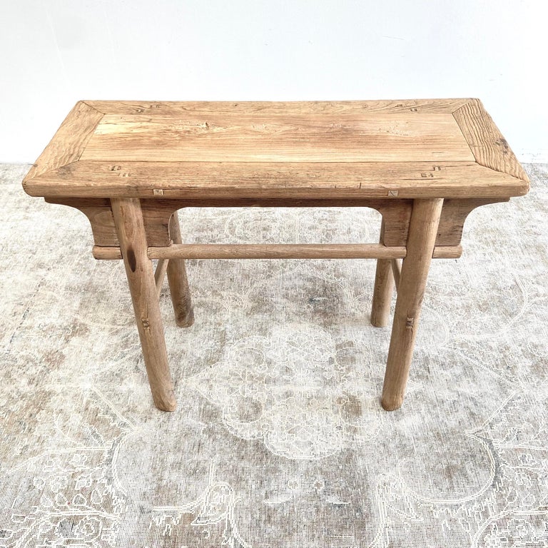 Elm Wood Console Table For Sale at 1stDibs