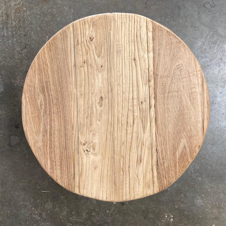 Elm Wood Side Table For Sale at 1stDibs