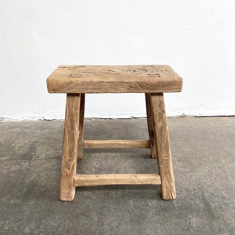 Elm Wood Stool For Sale at 1stDibs