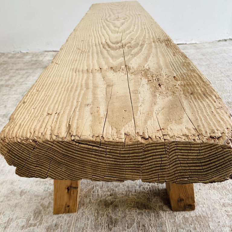 Elm Wood Wide Seat Bench or Coffee Table For Sale at 1stDibs
