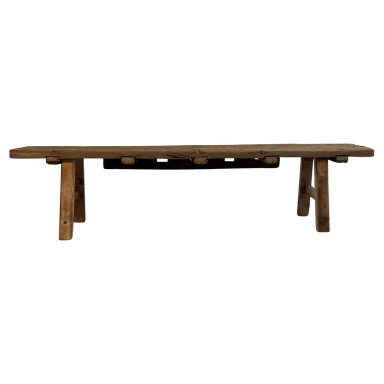 Elm Wood Wide Seat Bench or Coffee Table For Sale at 1stDibs