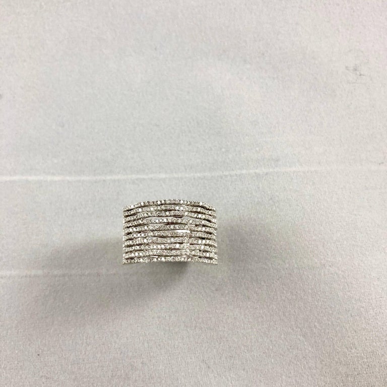 Elma Designs 18 Karat White Gold and Diamond Cocktail Fashion Ring For ...