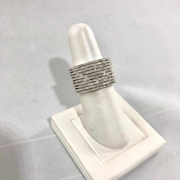 Elma Designs 18 Karat White Gold and Diamond Cocktail Fashion Ring For ...