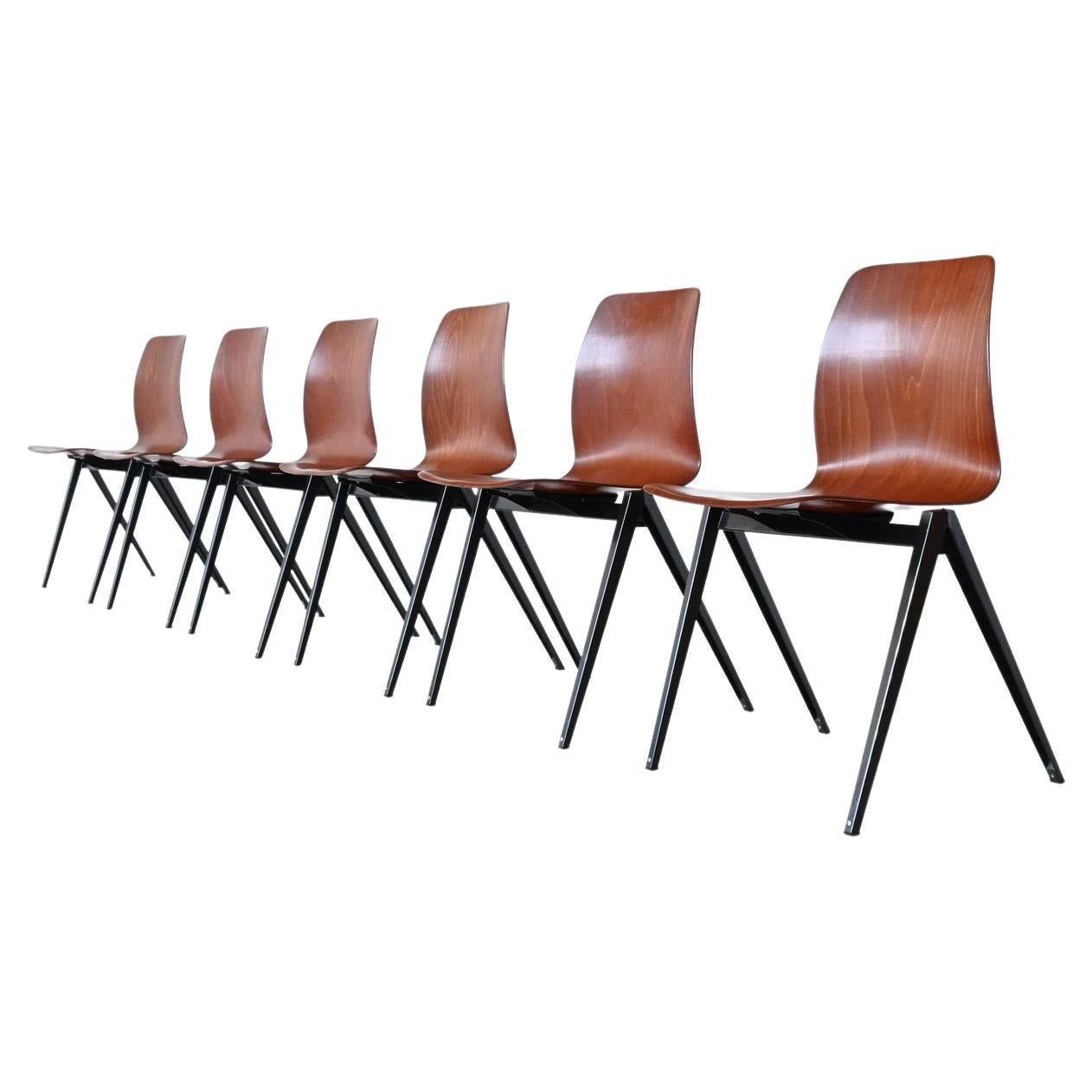 12 Galvanitas S22 Stackable and Linkable Compass Legged Chairs at 1stDibs