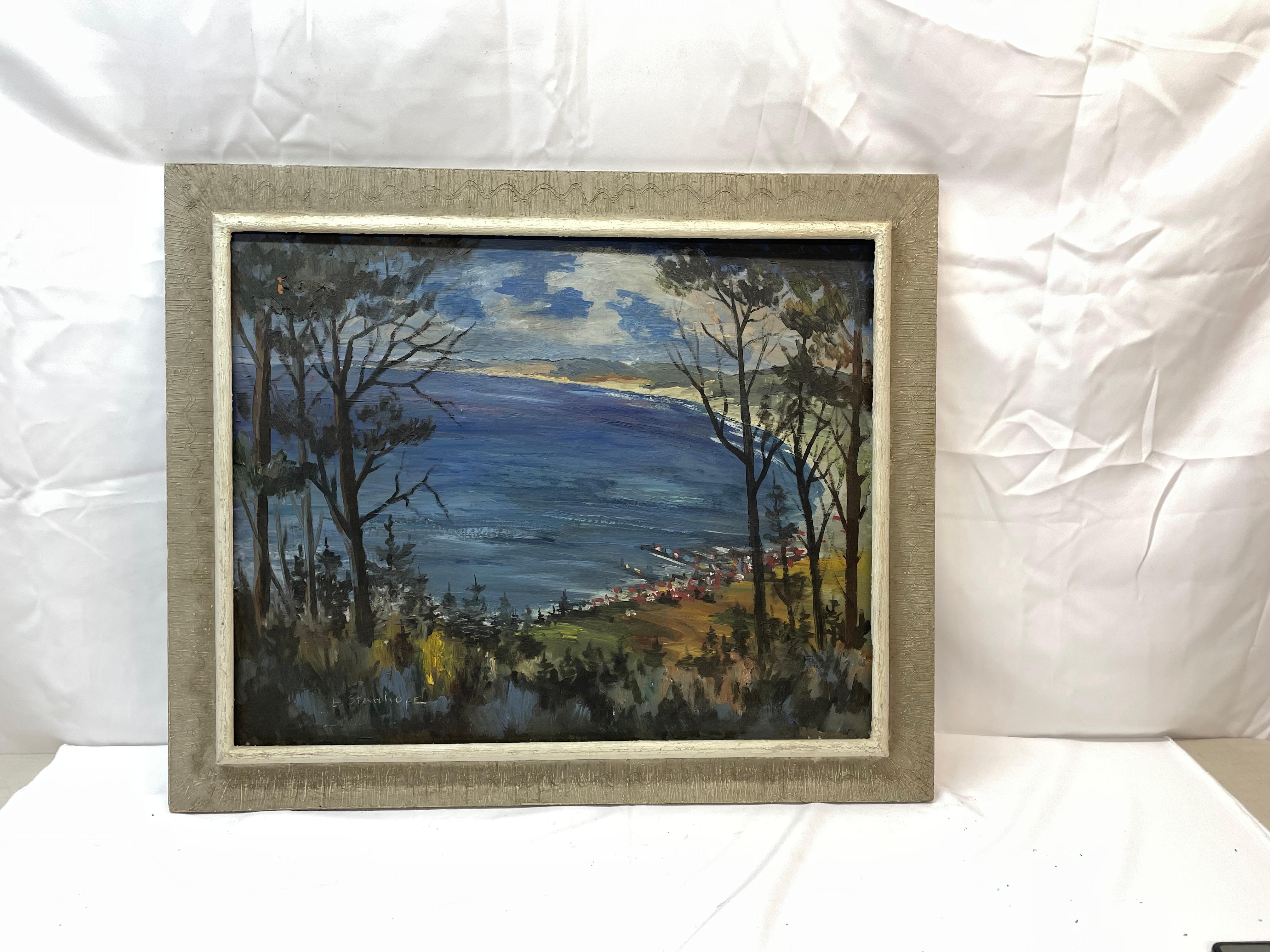 Unknown - Mid Century Modern "Craters of the Moon" Original Oil ...