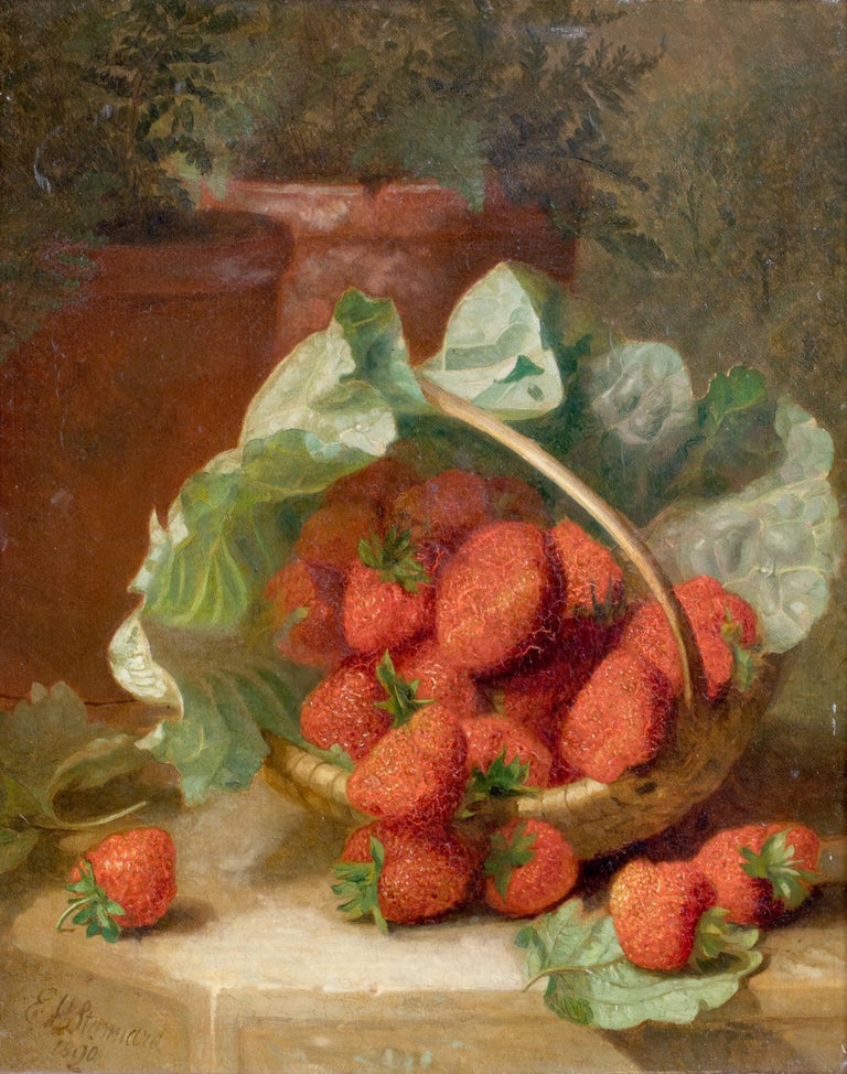 Eloise Harriet STANNARD – Das Stillleben von Erdbeeren mit Kohlblatt ...