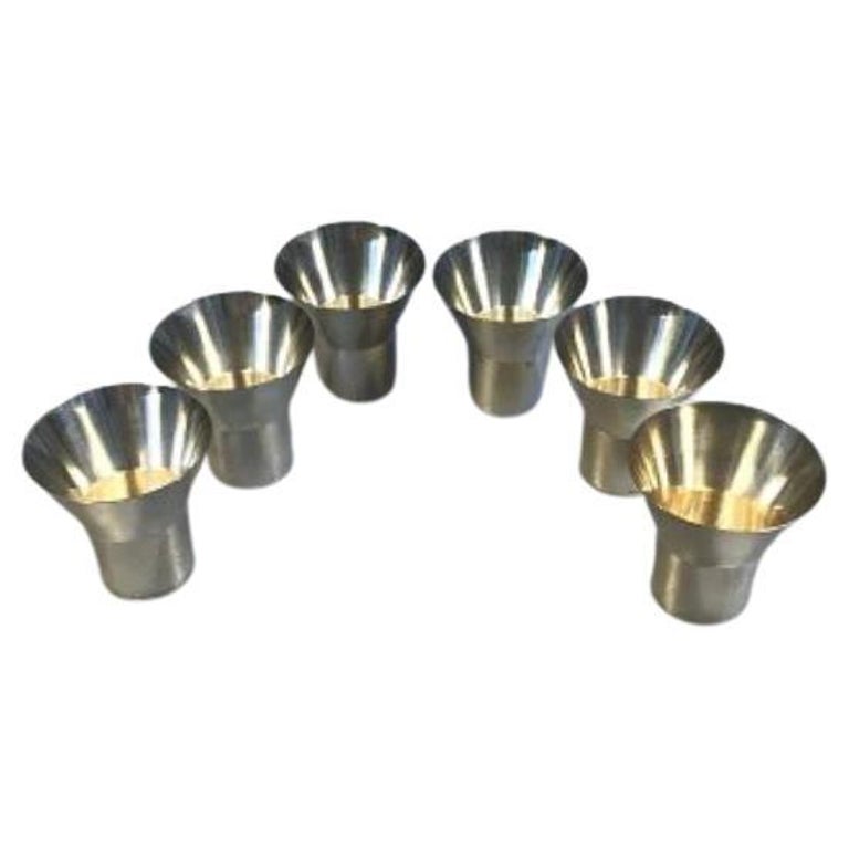 Elon Arenhill Sweden, Sterling Silver Set of 6 Cups For Sale at 1stDibs
