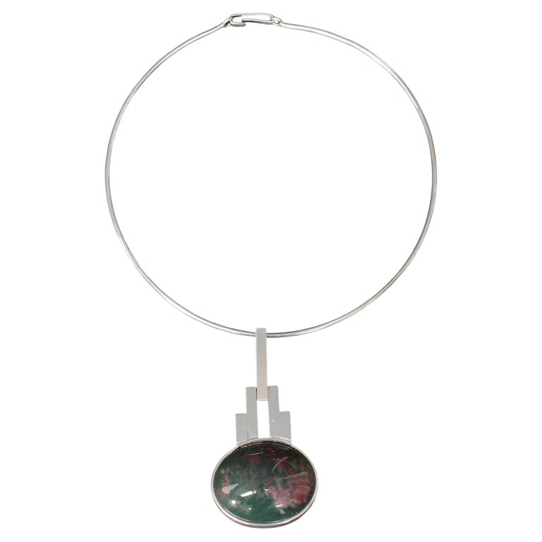 Elon Aronhill Sweden 1967 Sterling Silver with Heliotrope / Bloodstone ...