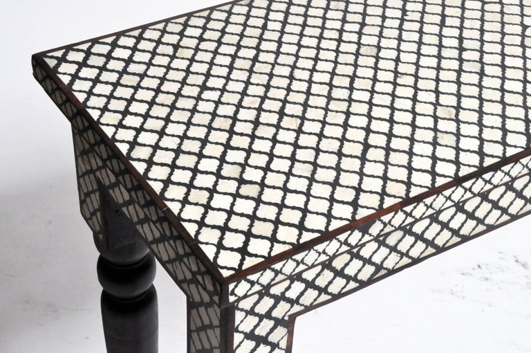 Elongated Bone Inlay Console Table at 1stDibs