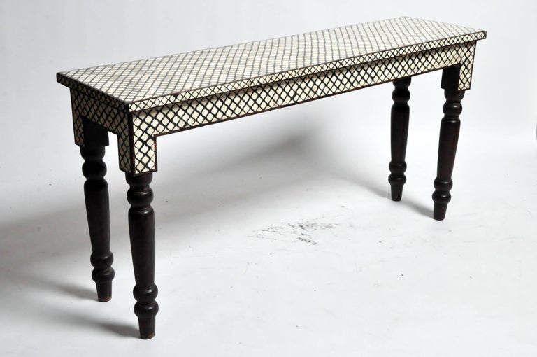Elongated Bone Inlay Console Table at 1stDibs