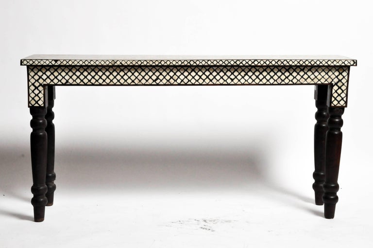 Elongated Bone Inlay Console Table at 1stDibs