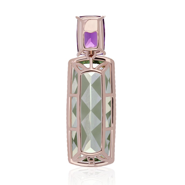Elongated Collections 14Karat Rose Gold Diamond and Amethyst, Mint ...