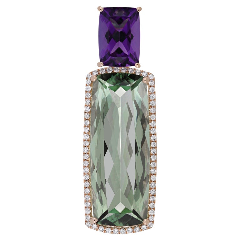 Elongated Collections 14Karat Rose Gold Diamond and Amethyst, Mint ...
