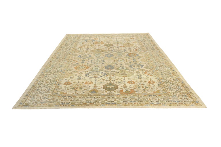 Elongated Turkish Sultanabad Rug For Sale at 1stDibs