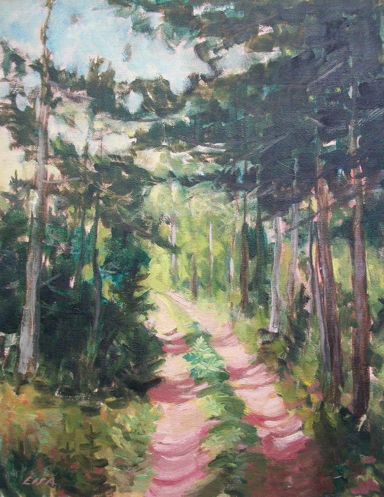 Elsa Merrill, Massey Road, Impressionist Oil Painting, American, circa ...