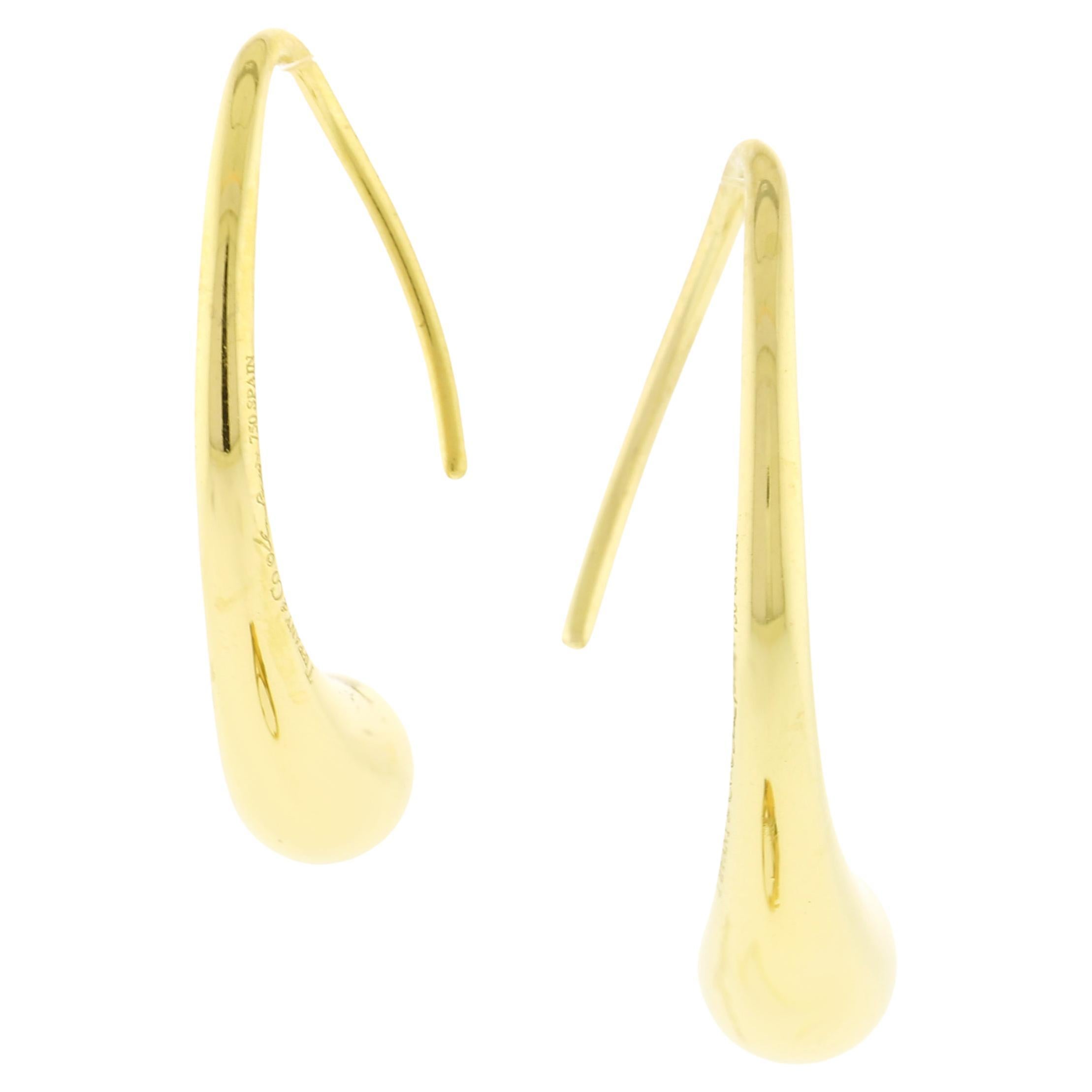 TIFFANY and CO.Elsa Peretti Gold Disc Drop Earrings at 1stDibs