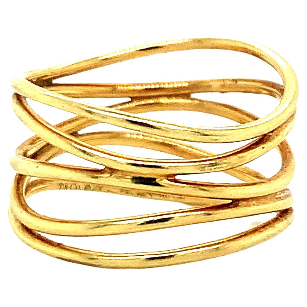 Elsa Peretti Tiffany and Co. Jade 18 Karat Yellow Gold Cabochon Ring ...