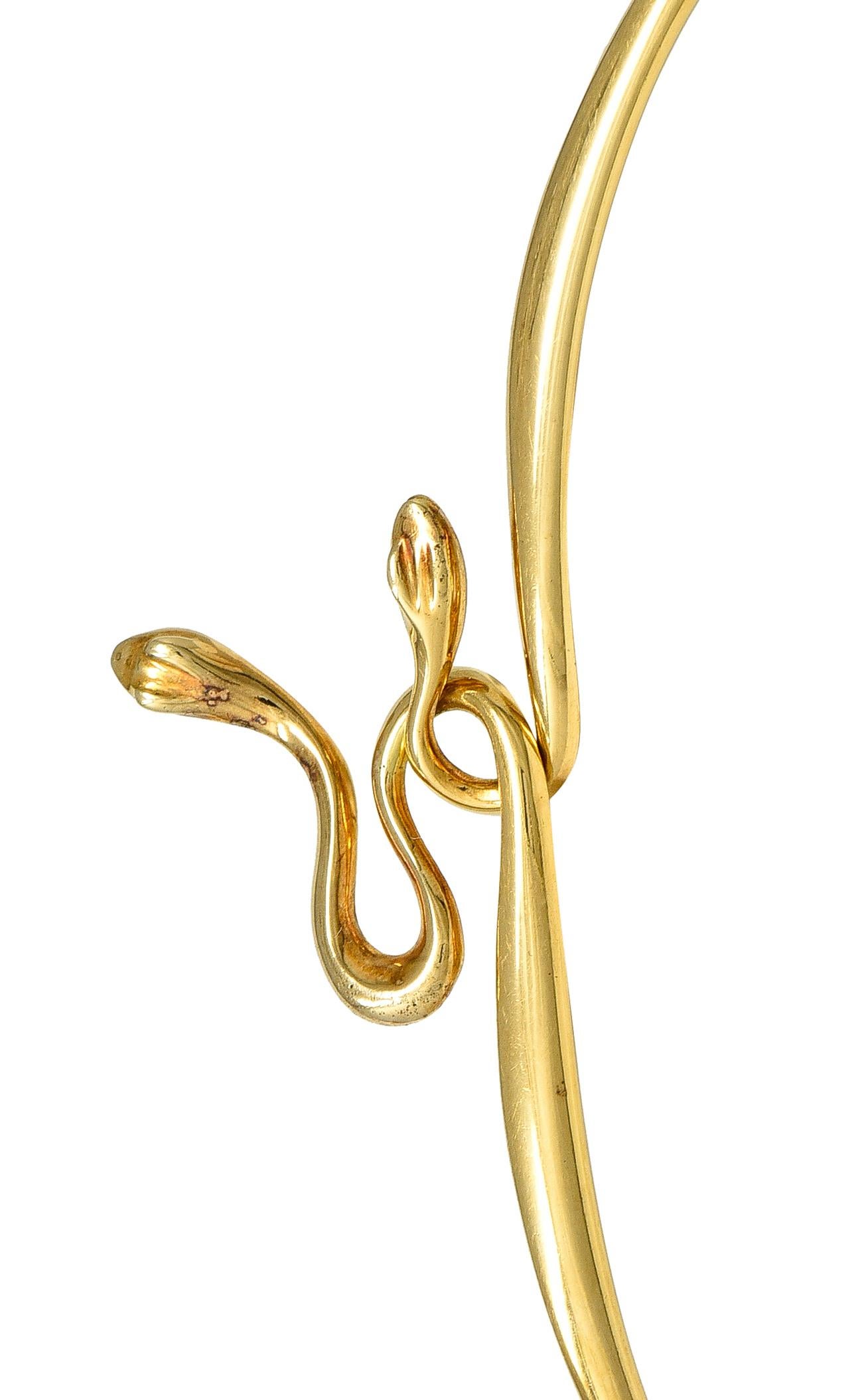 Elsa Peretti Tiffany and Co. 1990's 18 Karat Gold Snake Vintage Collar ...