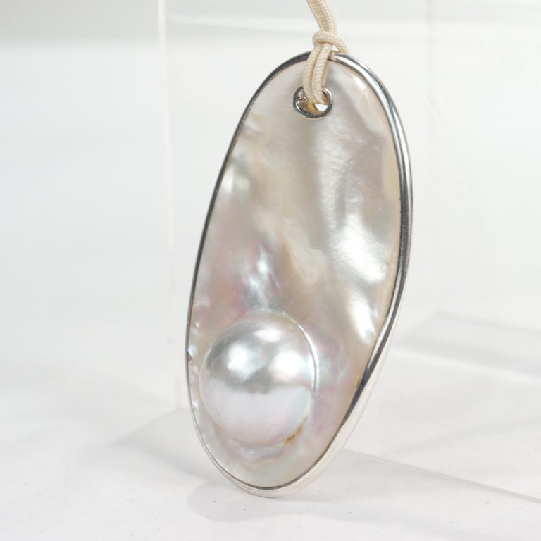 Elsa Peretti Tiffany and Co. Blister Pearl and Sterling Silver Pendant ...