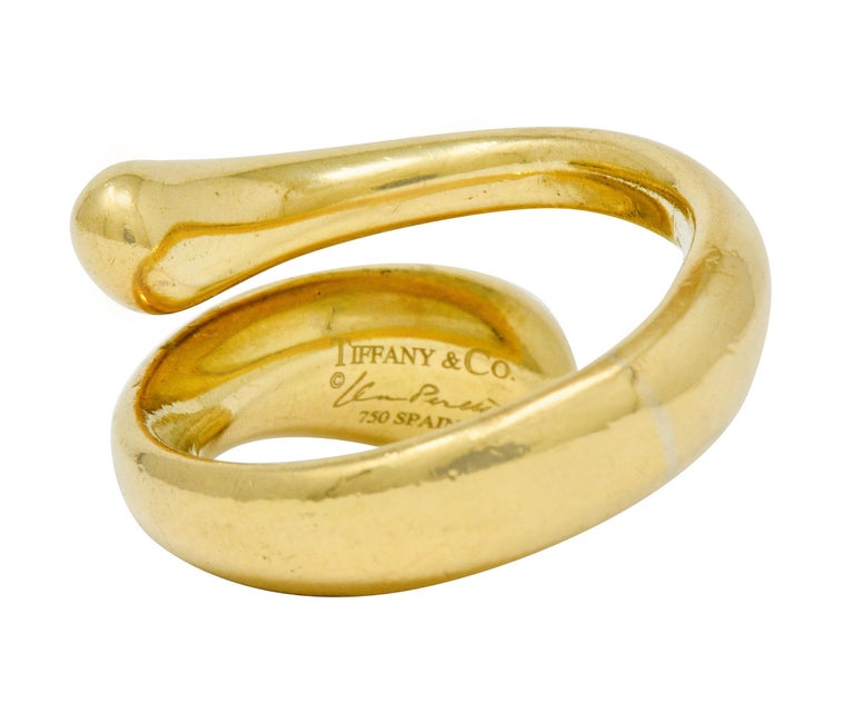 Elsa Peretti Tiffany and Co. Spain 18 Karat Gold Teardrop Bypass Ring at 1stDibs | tiffany ...