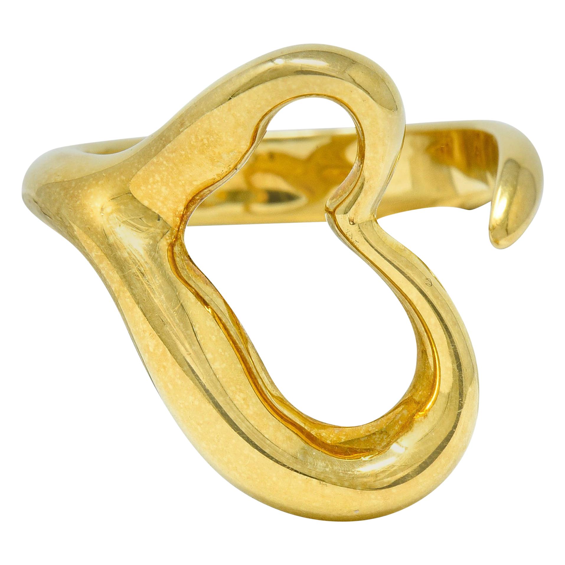 Elsa Peretti Tiffany and Co. Vintage 18 Karat Gold Open Heart Ring at ...