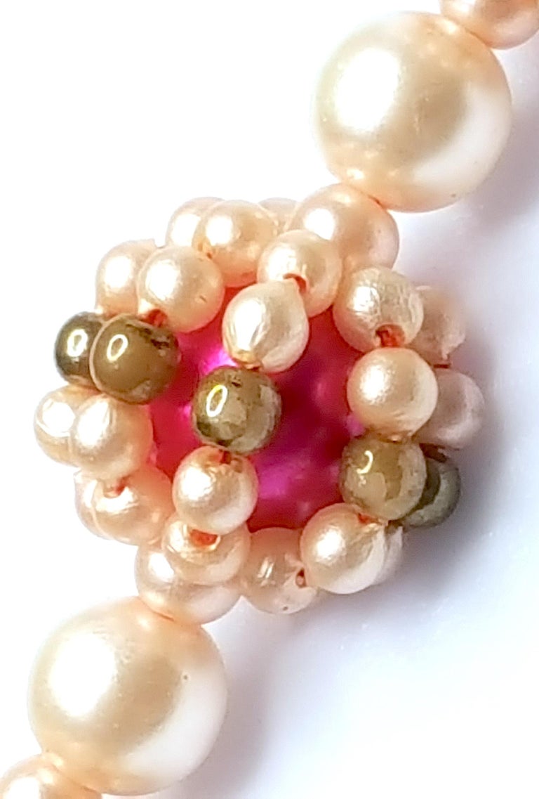 Elsa Schiaparelli 1930s Couture Faux Burmese Ruby Pearl Glass Art Deco ...