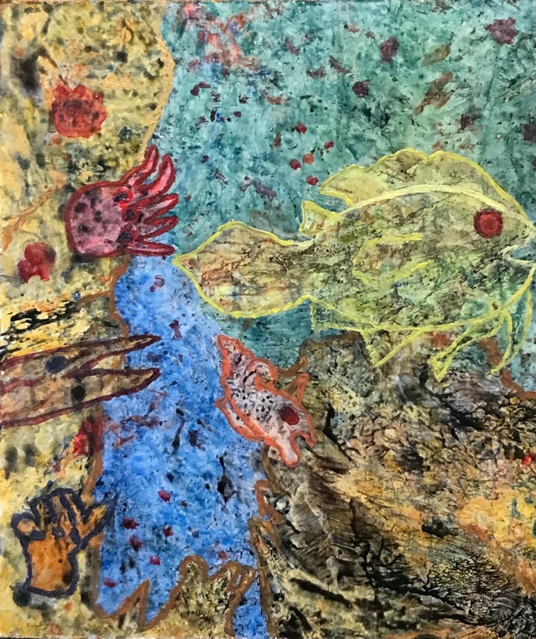 Elvic Steele - 1960's British Surrealist Oil Painting - Fantasy Fish ...