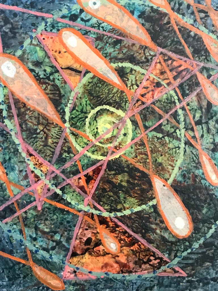 Elvic Steele - 1960's British Surrealist Oil Painting - 'Fish ...