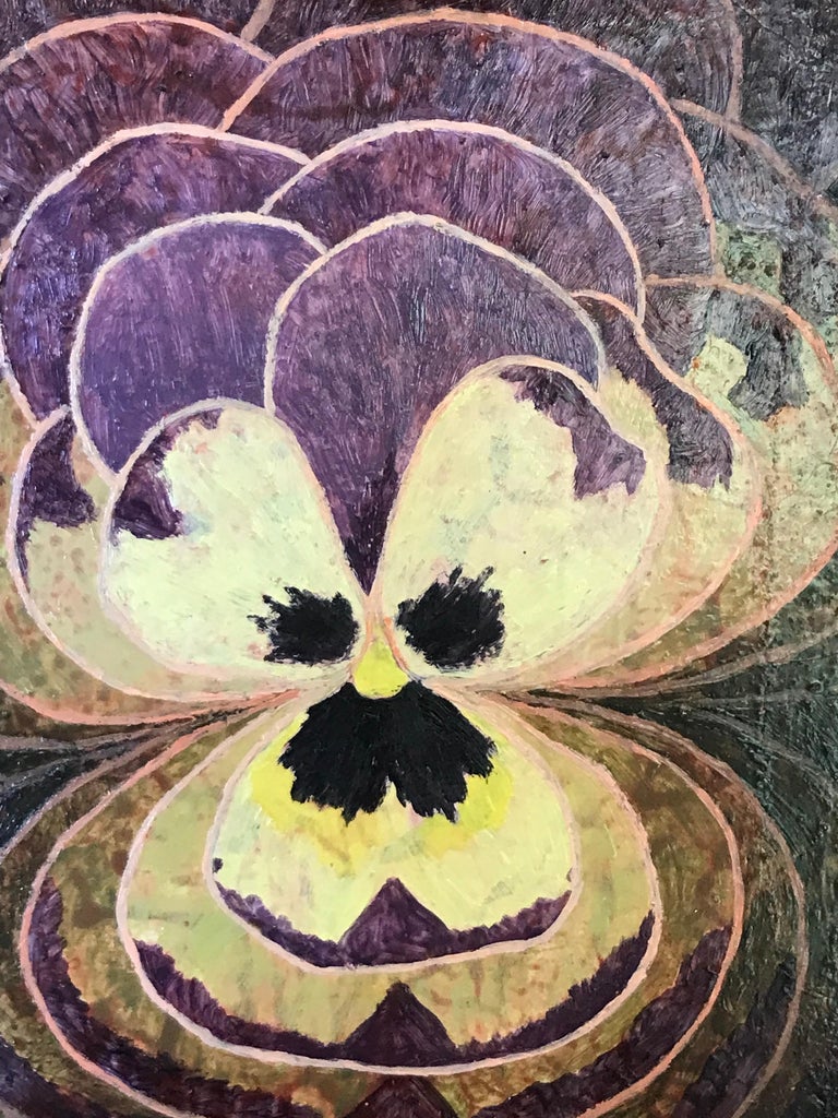 Elvic Steele - 1960's British Surrealist Oil Painting - 'Pansy Presence ...
