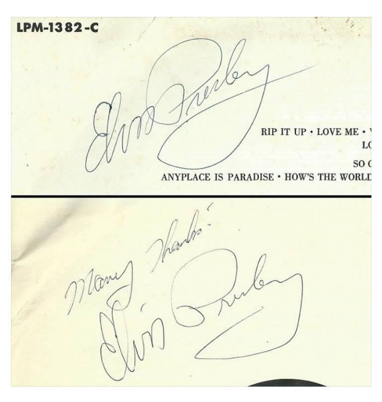 Elvis Presley Rare Twice-Signed 1950s Album Record at 1stDibs | elvis album