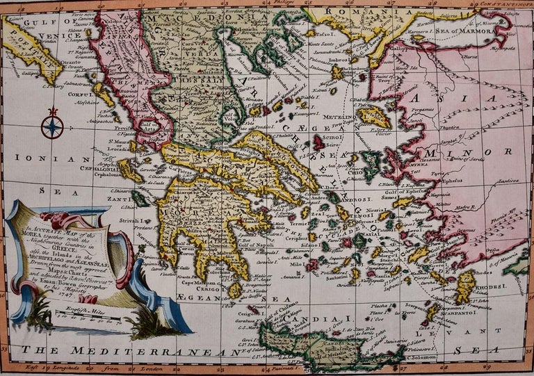 Emanuel Bowen Mainland Greece And Islands An Original 18th Century