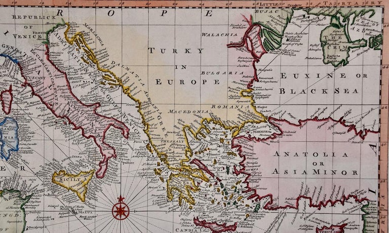 Emanuel Bowen - Mediterranean and Adriatic Seas: Original 18th Century ...