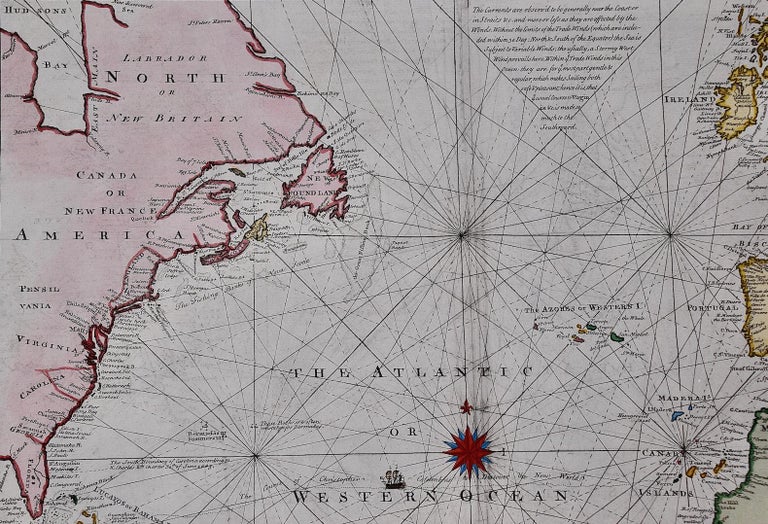 Emanuel Bowen - The Atlantic Ocean, Americas, Africa and Europe: Hand ...