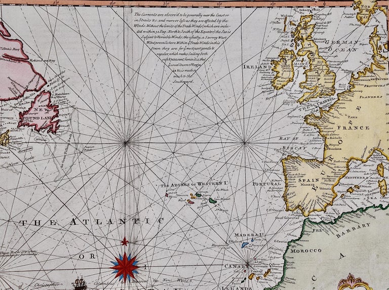Emanuel Bowen - The Atlantic Ocean, Americas, Africa and Europe: Hand ...
