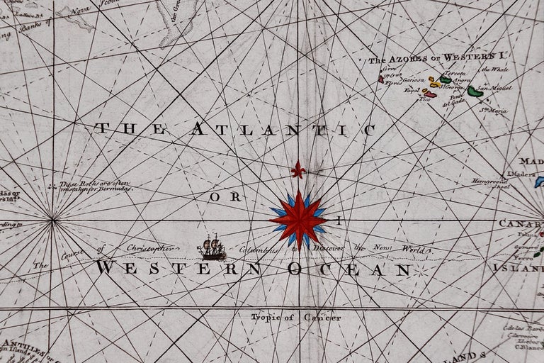 Emanuel Bowen - The Atlantic Ocean, Americas, Africa and Europe: Hand ...
