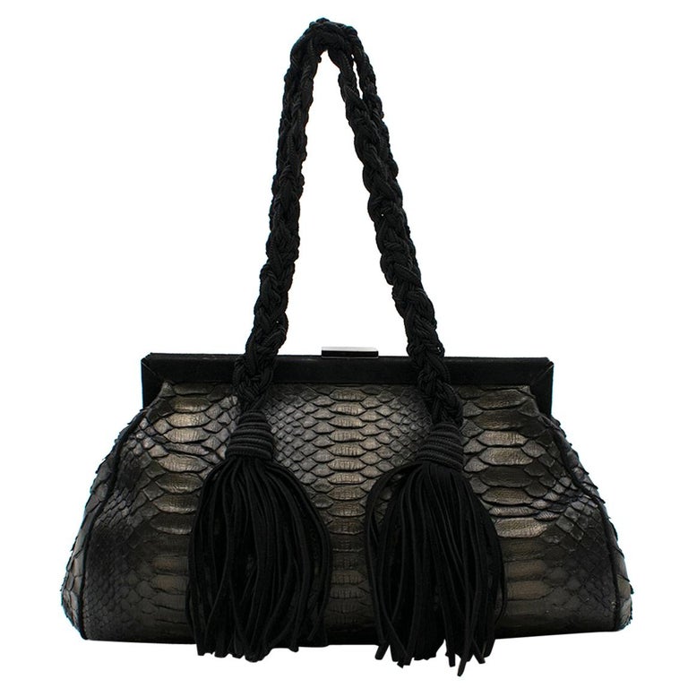 Emanuel Ungaro Black Leather Shoulder Bag at 1stDibs