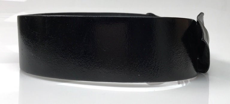 Emanuel Ungaro Black Patent Belt with Bow For Sale at 1stDibs