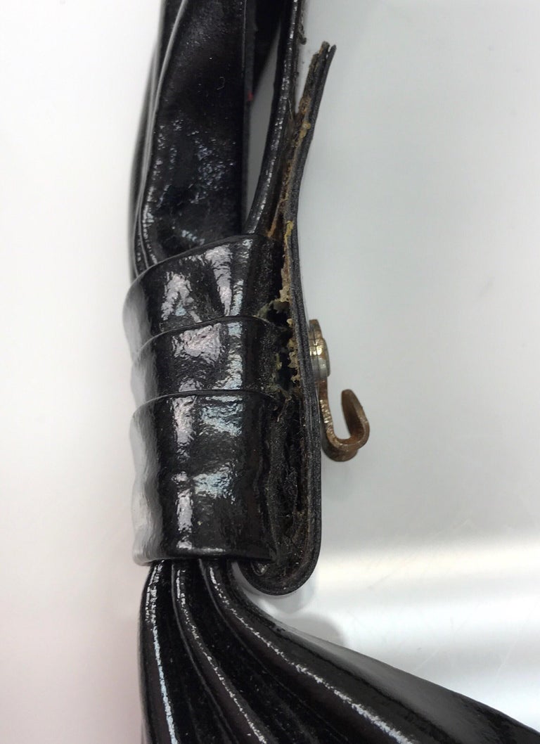 Emanuel Ungaro Black Patent Belt with Bow For Sale at 1stDibs